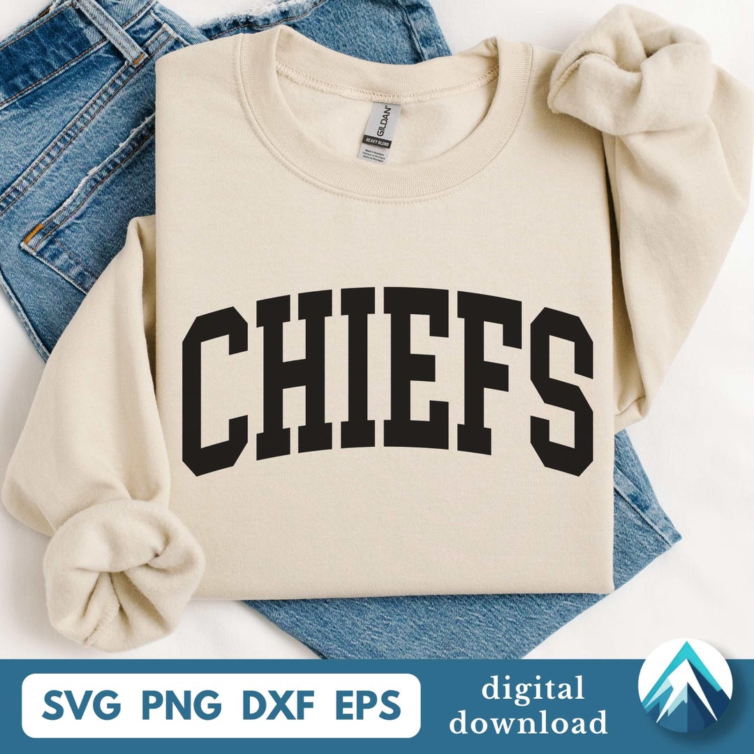 Chiefs With Curved College Letters Digital Download, Svg Png Dxf Eps ...