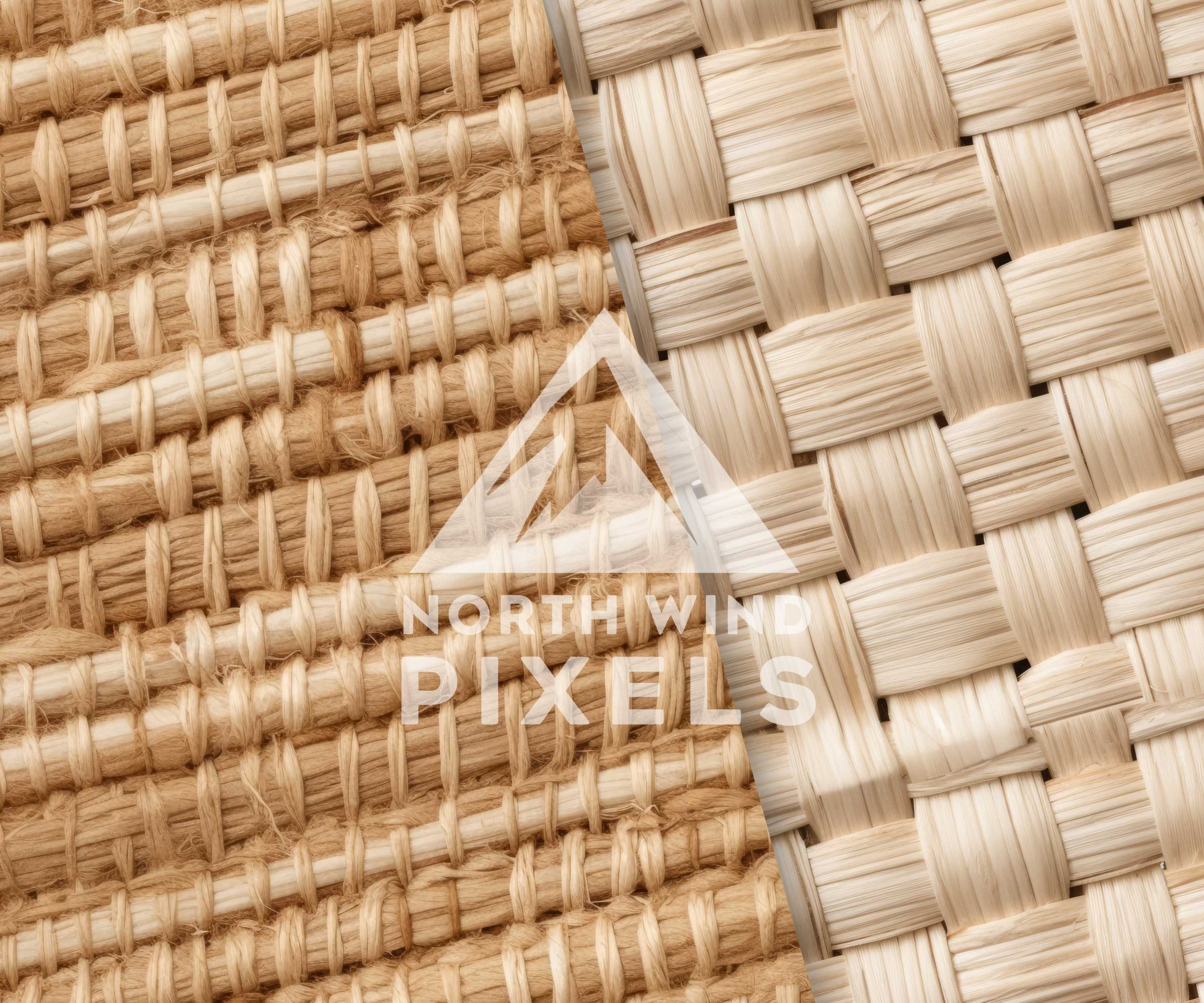 12 Naturally Woven Digital Papers, Seamless, 12x12, Realistic Weave ...