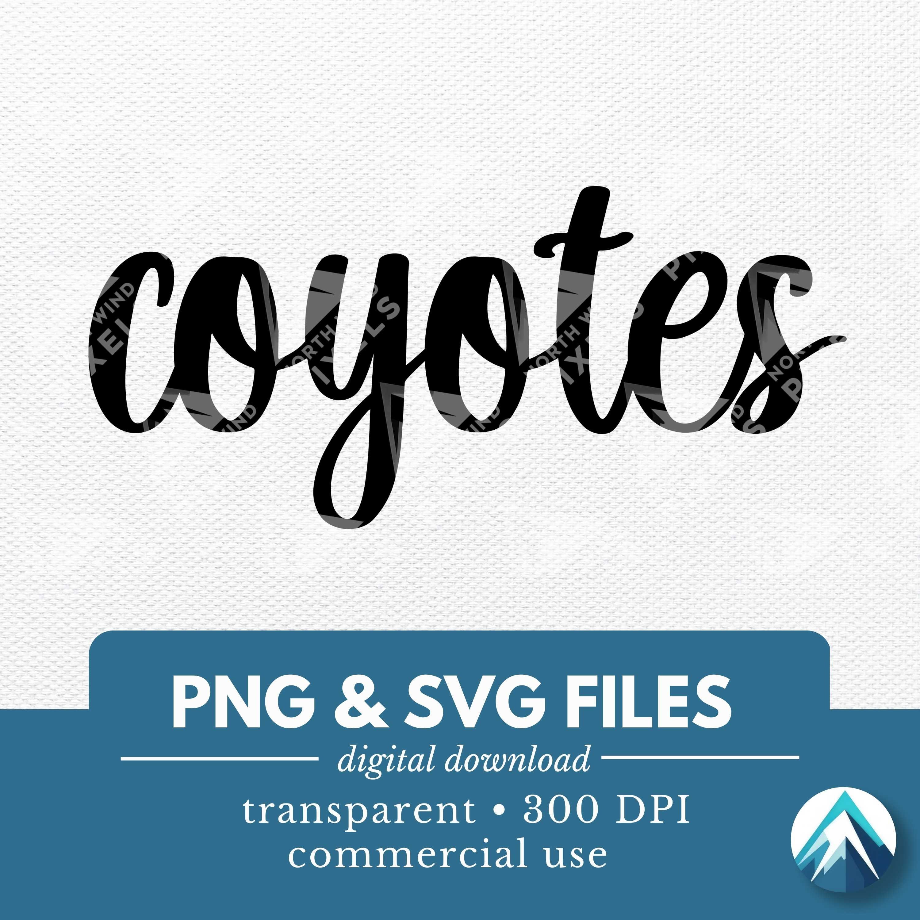 Coyotes Digital Download, PNG and SVG Files, Transparent Background ...