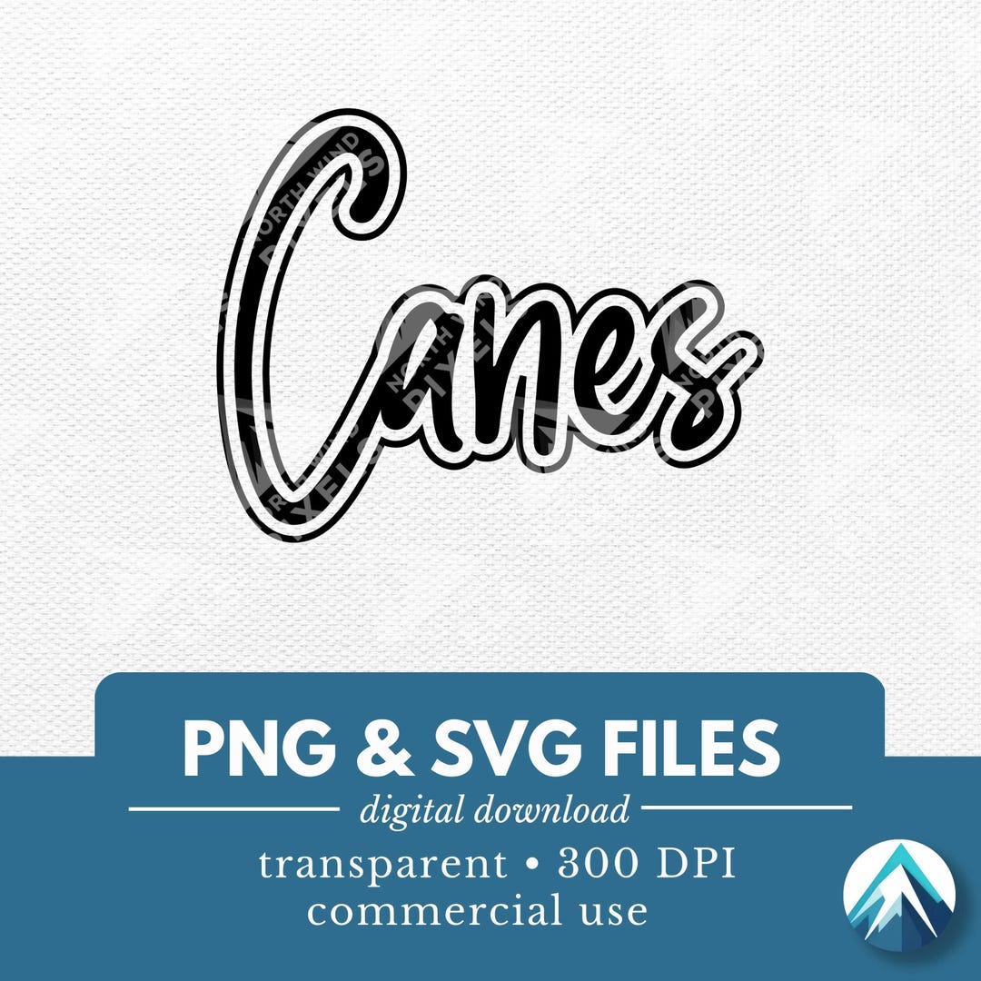 Canes Digital Download, PNG and SVG Files, Digital Download ...