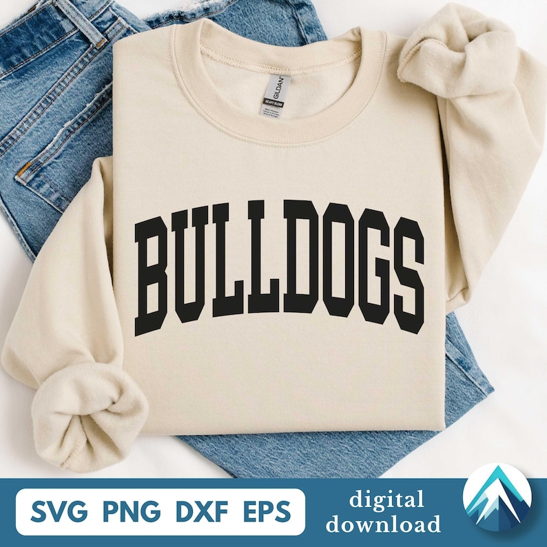 Bulldogs With Curved College Letters Digital Download, Svg Png Dxf Eps ...