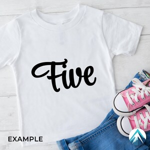 Five Birthday Number, PNG and SVG File, Digital Download, Fancy Cursive ...
