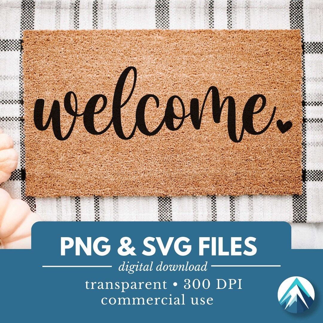 Welcome Digital Download, PNG and SVG Files, Small Heart, Simple Design ...