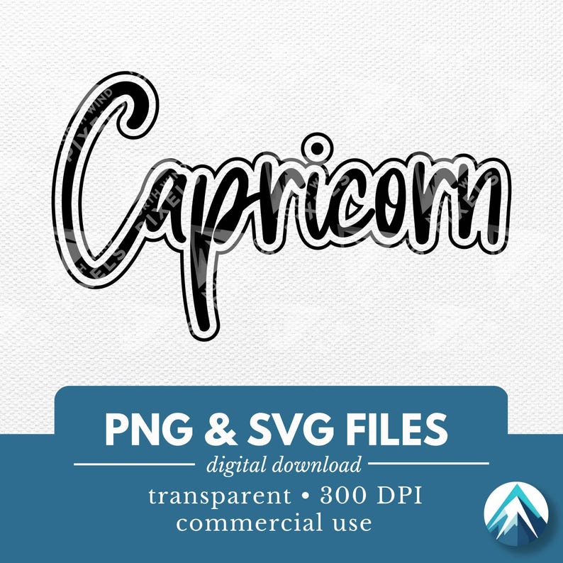 Capricorn Digital Download, PNG and SVG File, Transparent Background ...