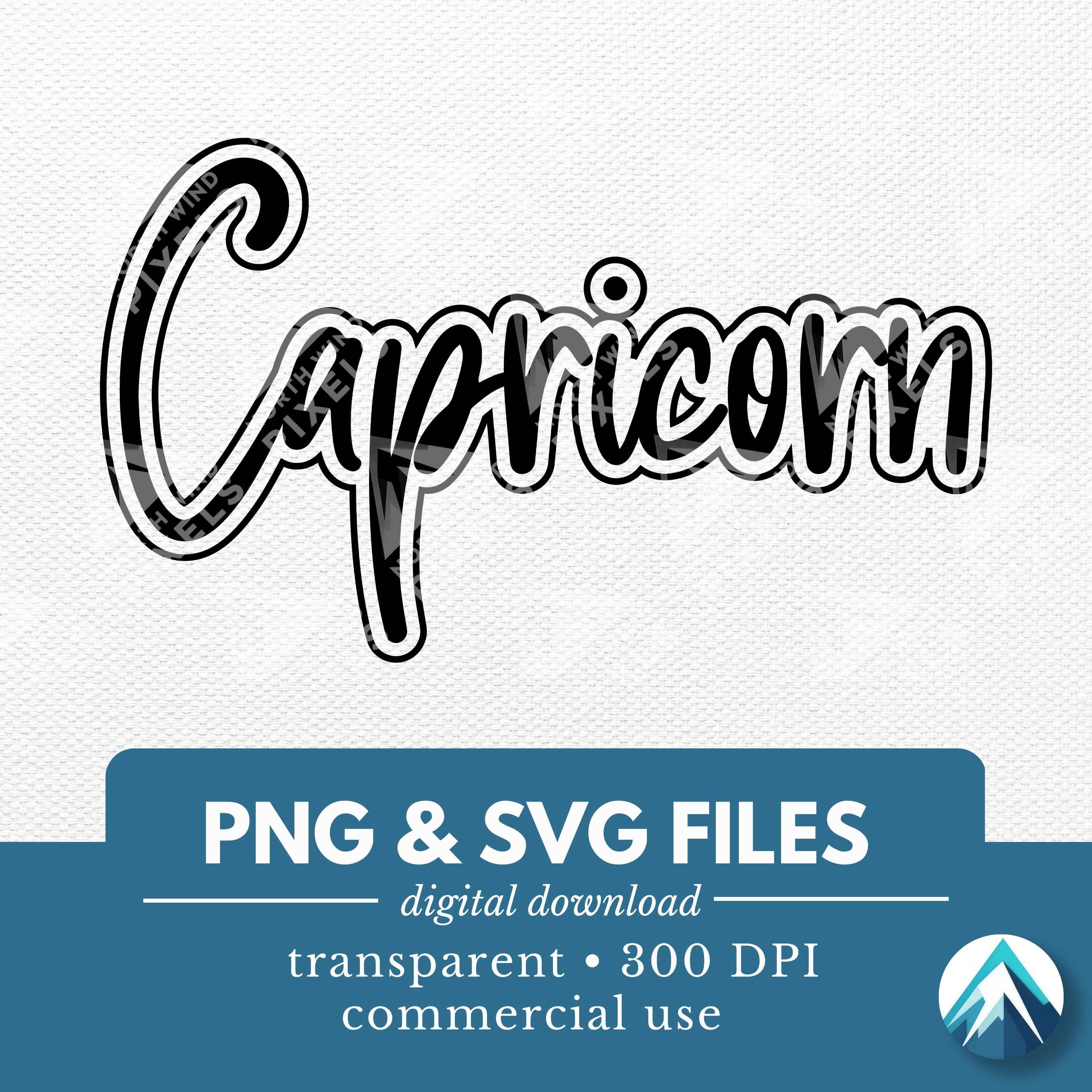 Capricorn Digital Download, PNG and SVG File, Transparent Background ...