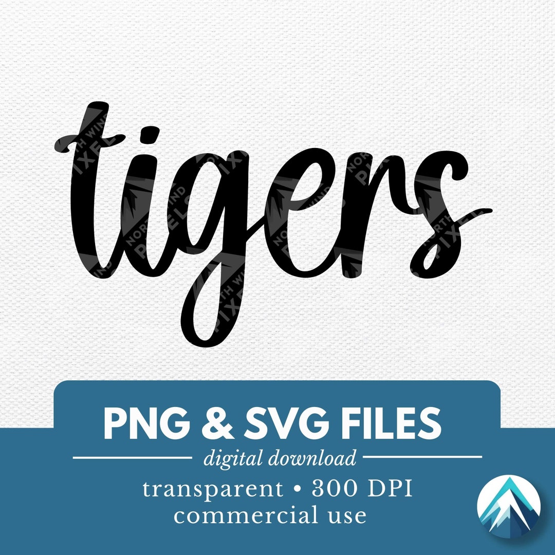 Tigers Digital Download, PNG and SVG Files, Transparent Background ...
