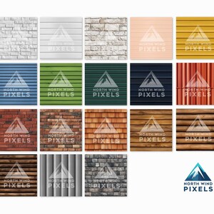 18 House Siding Digital Papers, Seamless Textures, 12x12, Realistic Exteriors Dollhouse, Red ...