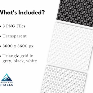 3 Triangle Watermark Grids With Transparent Backgrounds, PNG Files ...