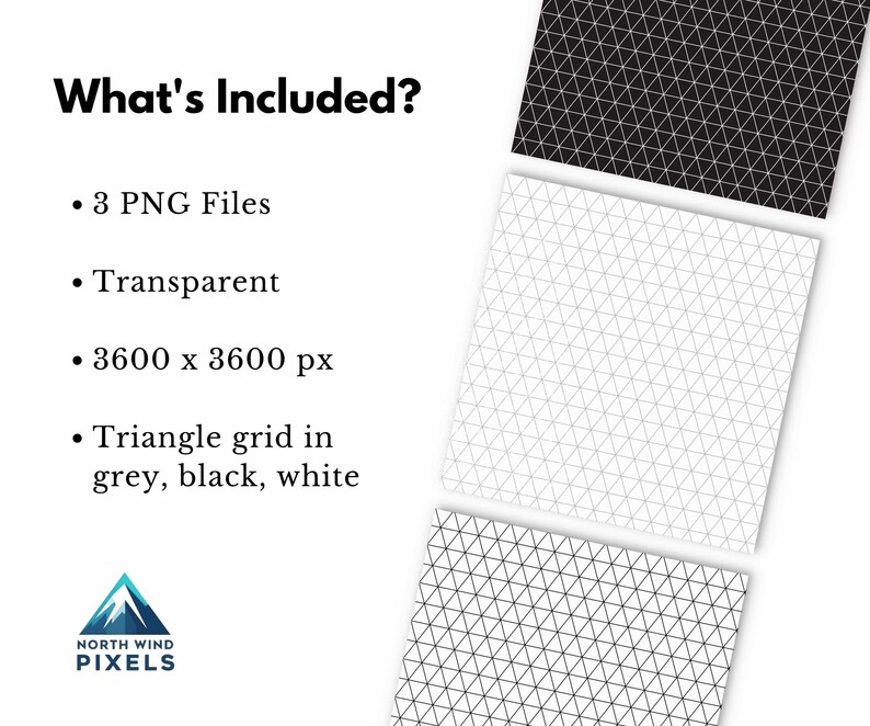 3 Triangle Watermark Grids With Transparent Backgrounds, PNG Files ...