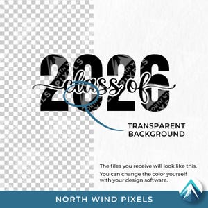 Class of 2026 Digital Download, Svg Png Dxf Eps Files, Transparent With ...