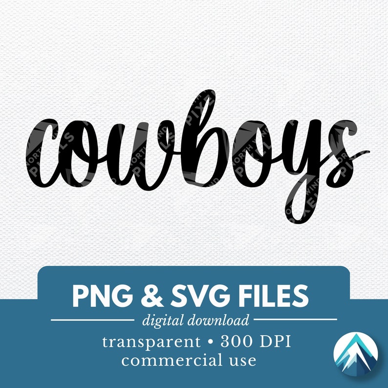 Cowboys Digital Download, PNG and SVG Files, Clip Art With Transparent ...