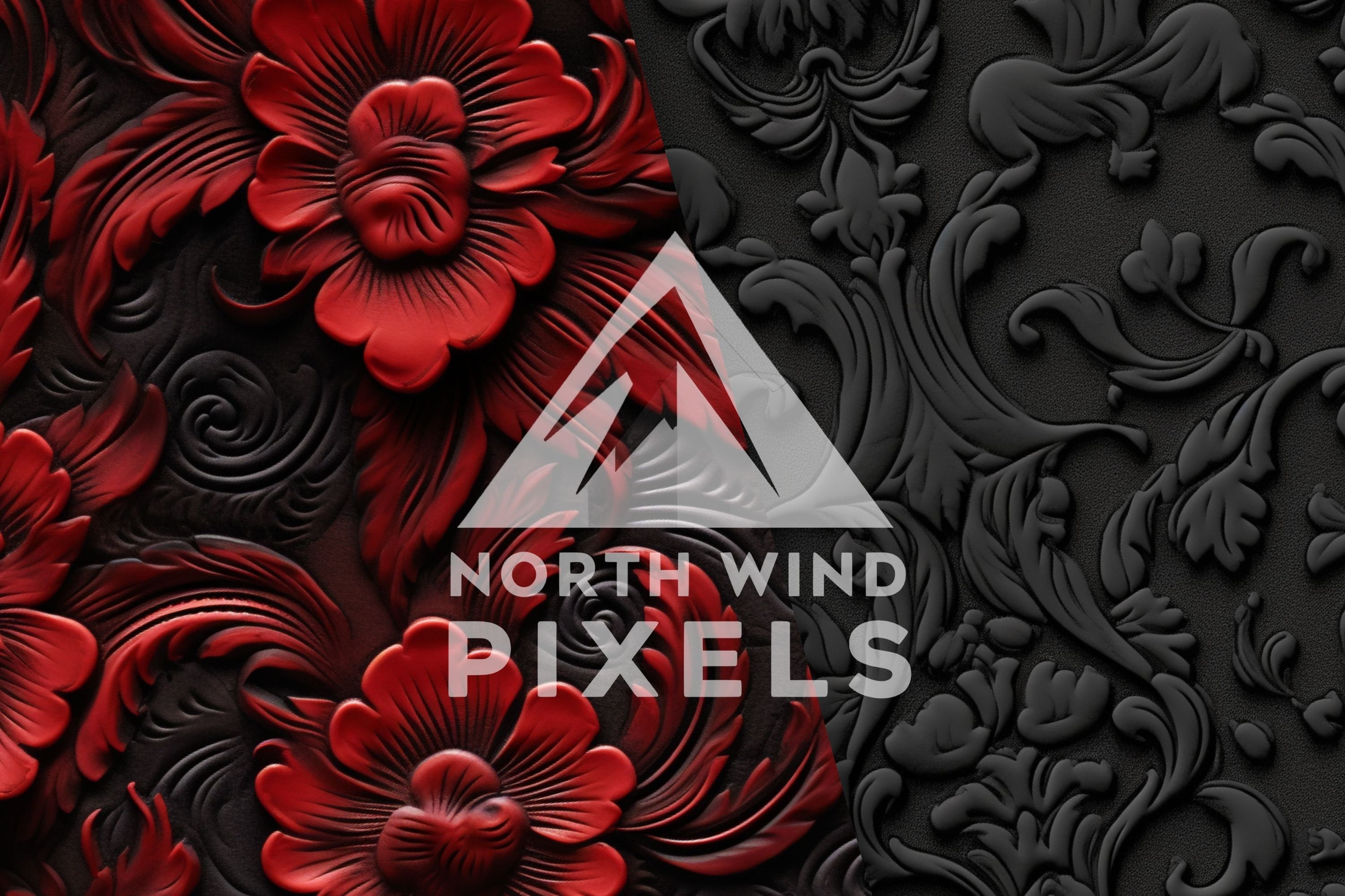 12 Gothic Leather Texture Digital Papers, Seamless, 12x12, Red and ...