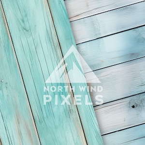 12 Turquoise Wood Grain Digital Papers, Seamless Texture, 12x12, Rustic ...