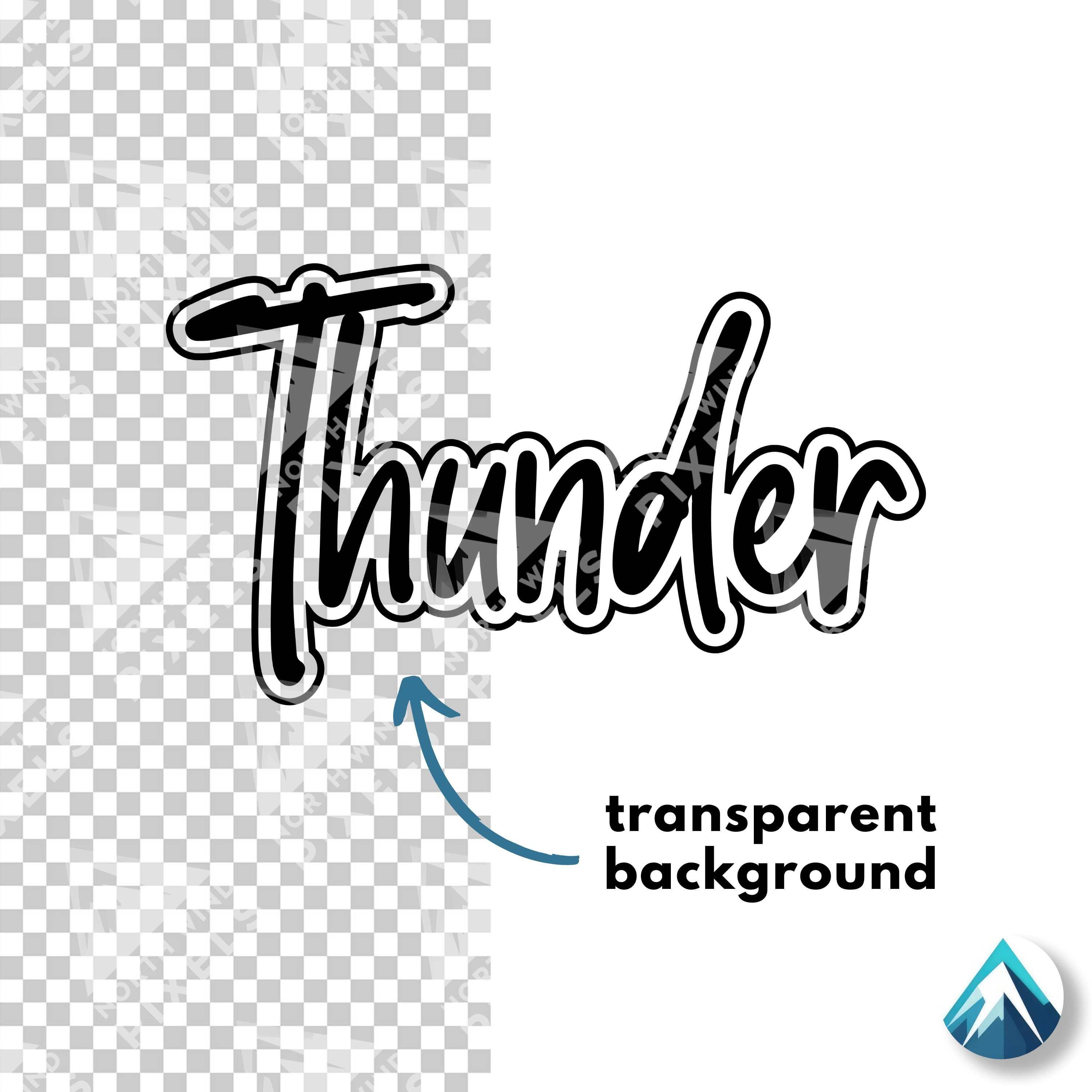 Thunder Digital Download, PNG and SVG Files, Clipart With Transparent ...