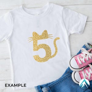 5 Cat Birthday Number, PNG and SVG File, Digital Download, Transparent ...