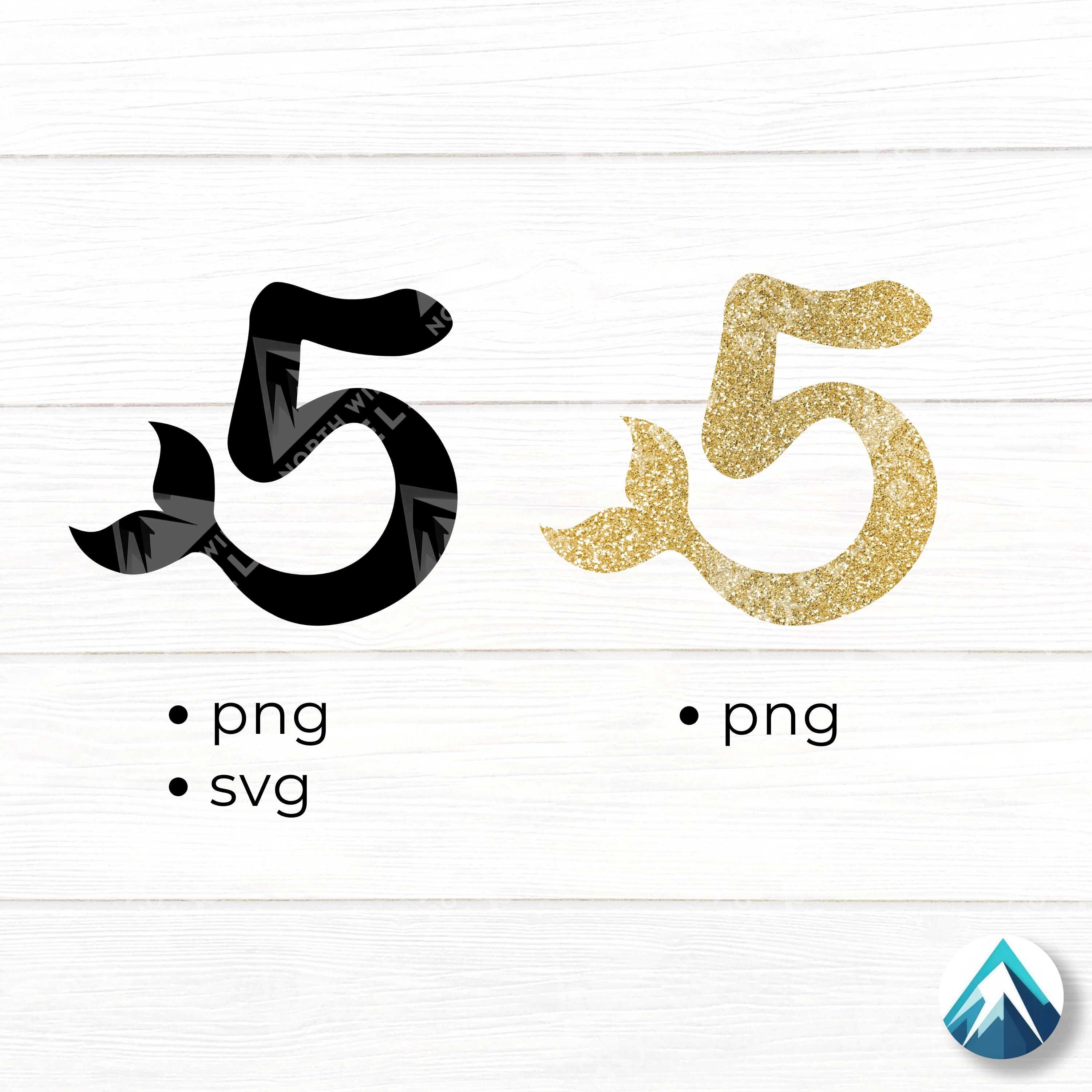 5 Mermaid Tail Birthday Number, PNG and SVG File, Digital Download ...