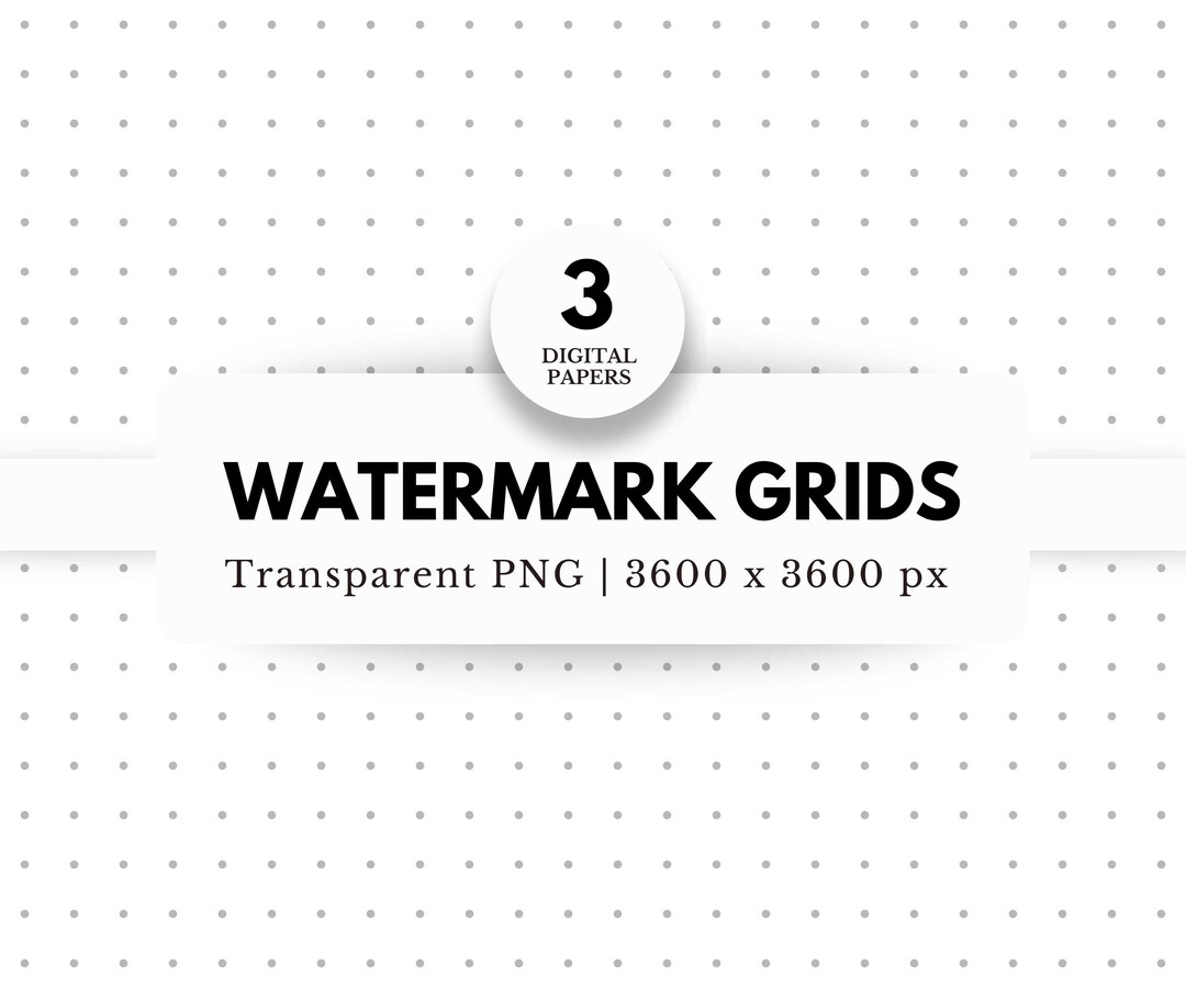 3 Dot Watermark Grids With Transparent Background, PNG Files, Digital ...