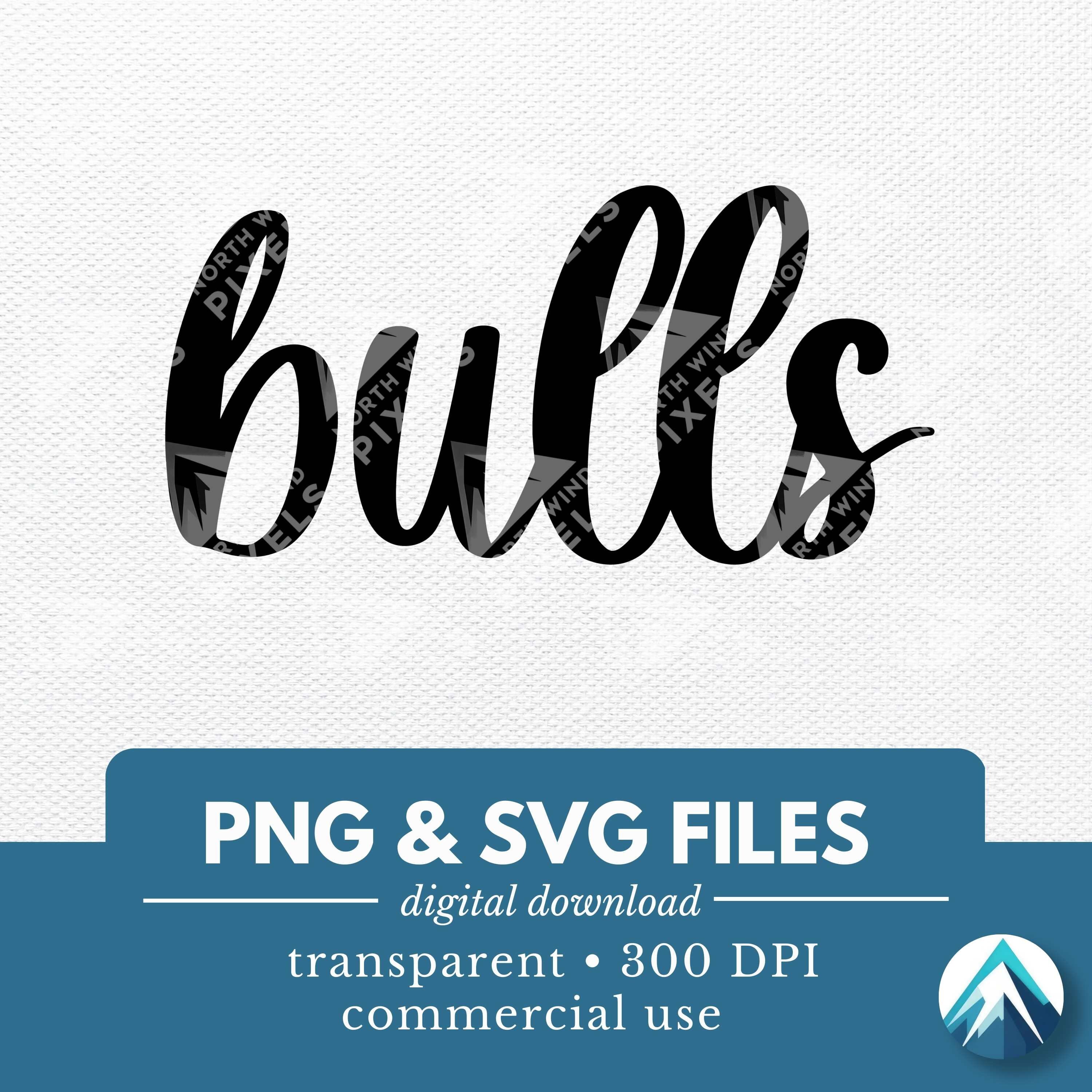 Bulls Digital Download, PNG and SVG Files, Clipart With Transparent ...