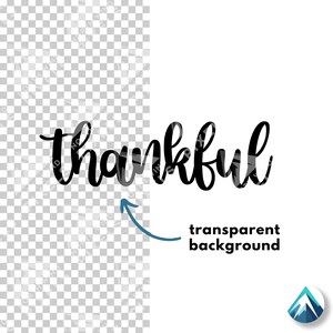 Thankful Digital Download, PNG and SVG Files, Simple Cursive Font, Fall ...