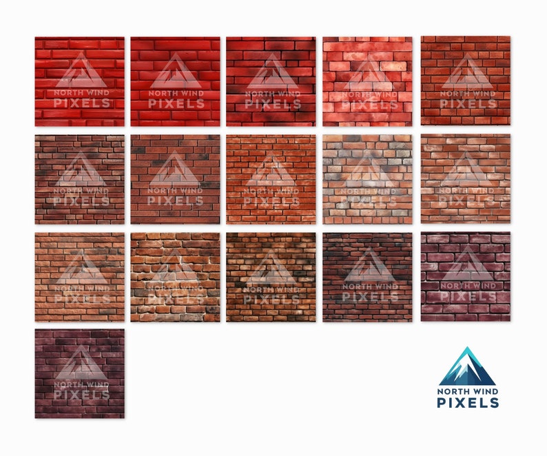 16 Red Bricks Digital Papers Seamless Patterns 12x12 JPG - Etsy