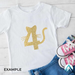 4 Cat Birthday Number, PNG and SVG File, Digital Download, Transparent ...