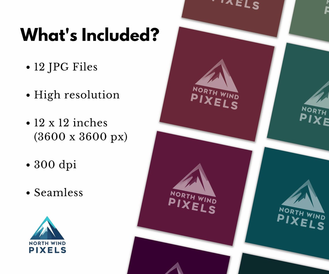 12 Autumn Jewel Tone Digital Papers, Seamless, 12x12, JPG Download ...