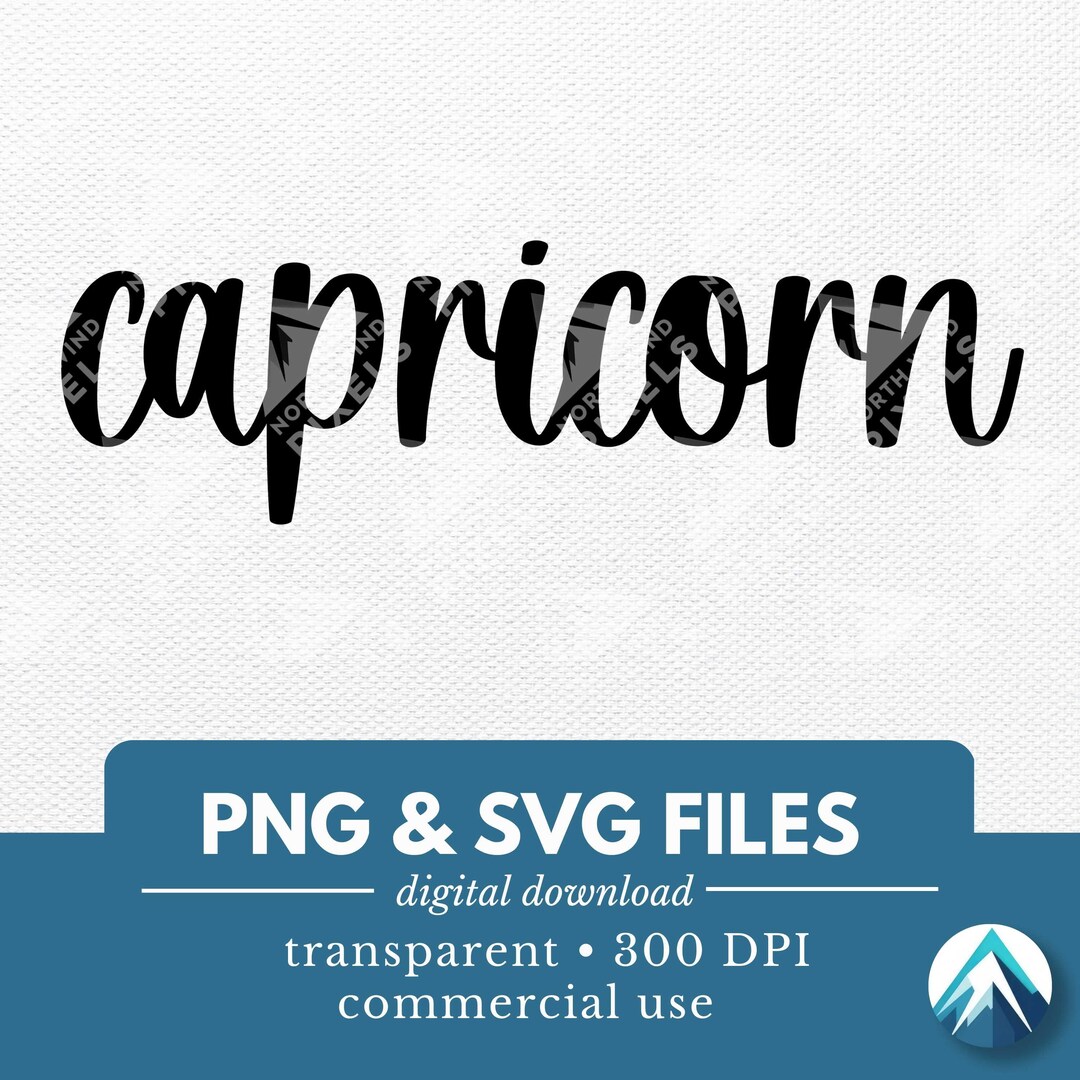 Capricorn Digital Download, PNG and SVG File, Transparent Background ...