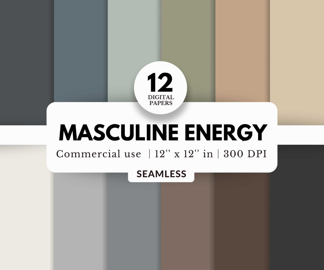 12 Masculine Energy Digital Papers Bundle, Tileable Prints, 12x12, Men ...