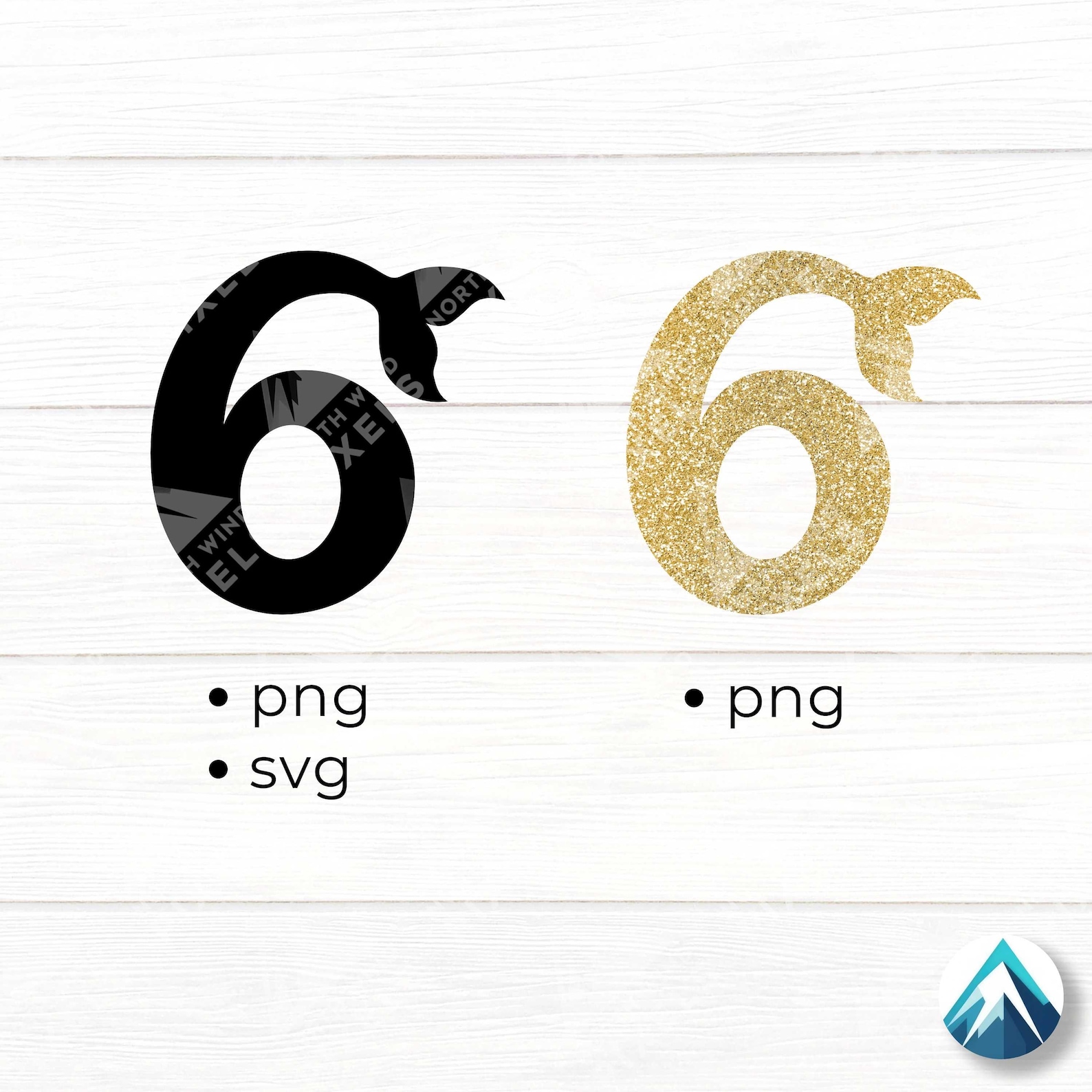 6 Mermaid Tail Birthday Number, PNG and SVG File, Digital Download ...
