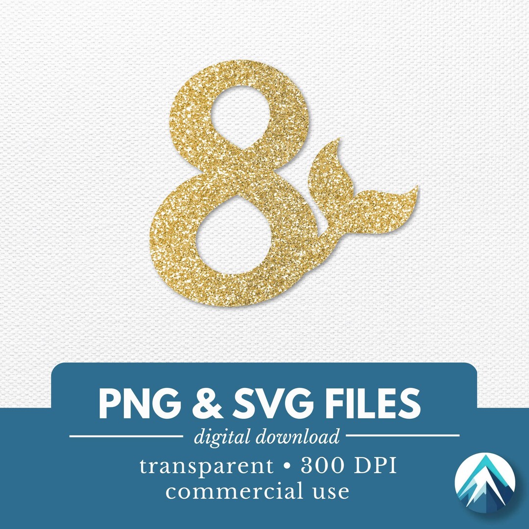 8 Mermaid Tail Birthday Number, PNG and SVG File, Digital Download ...