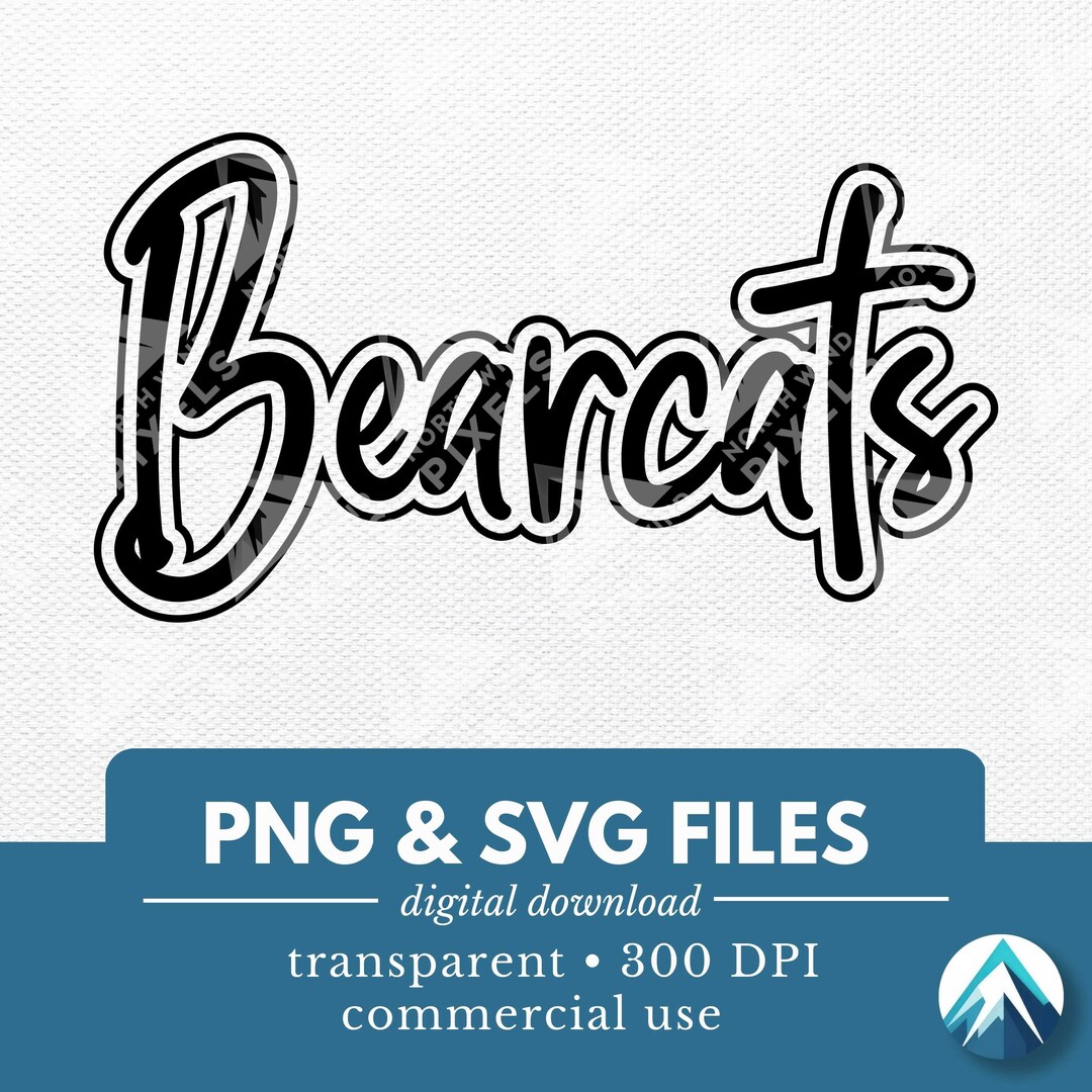 Bearcats Digital Download, PNG and SVG Files, Transparent Background ...