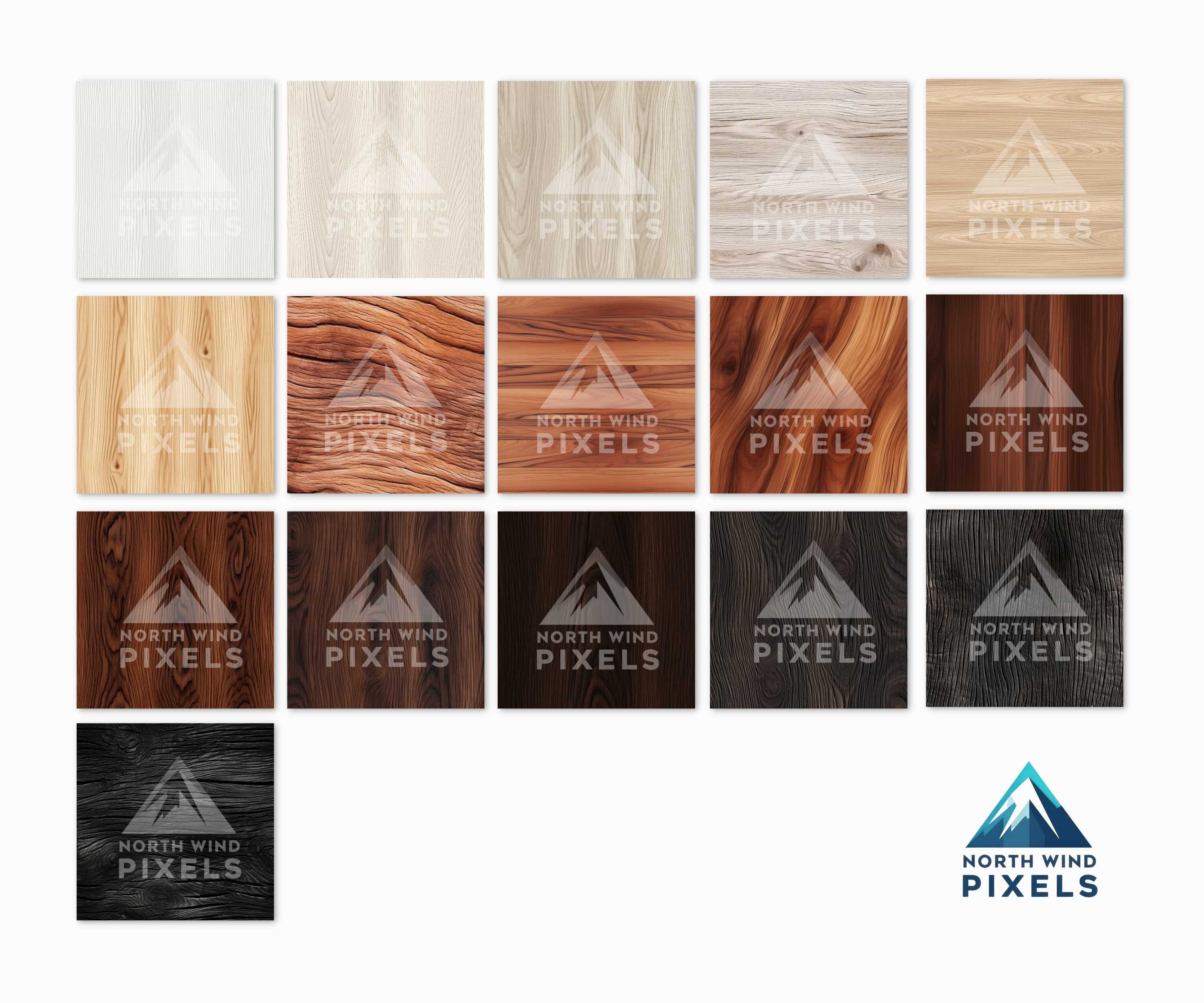 16 Wood Grain Texture Digital Papers, Seamless Patterns, 12x12, Simple ...