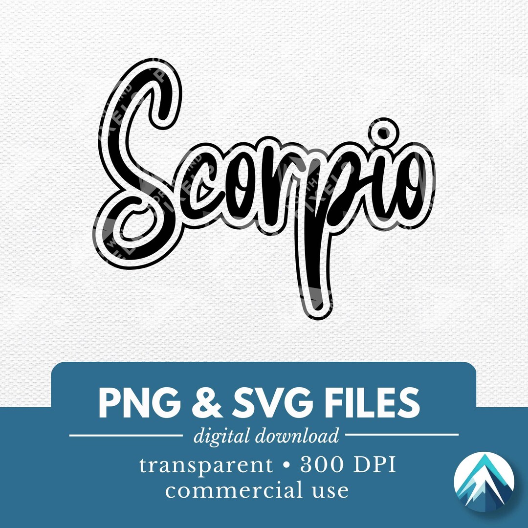 Scorpio Digital Download, PNG and SVG File, Transparent Background ...