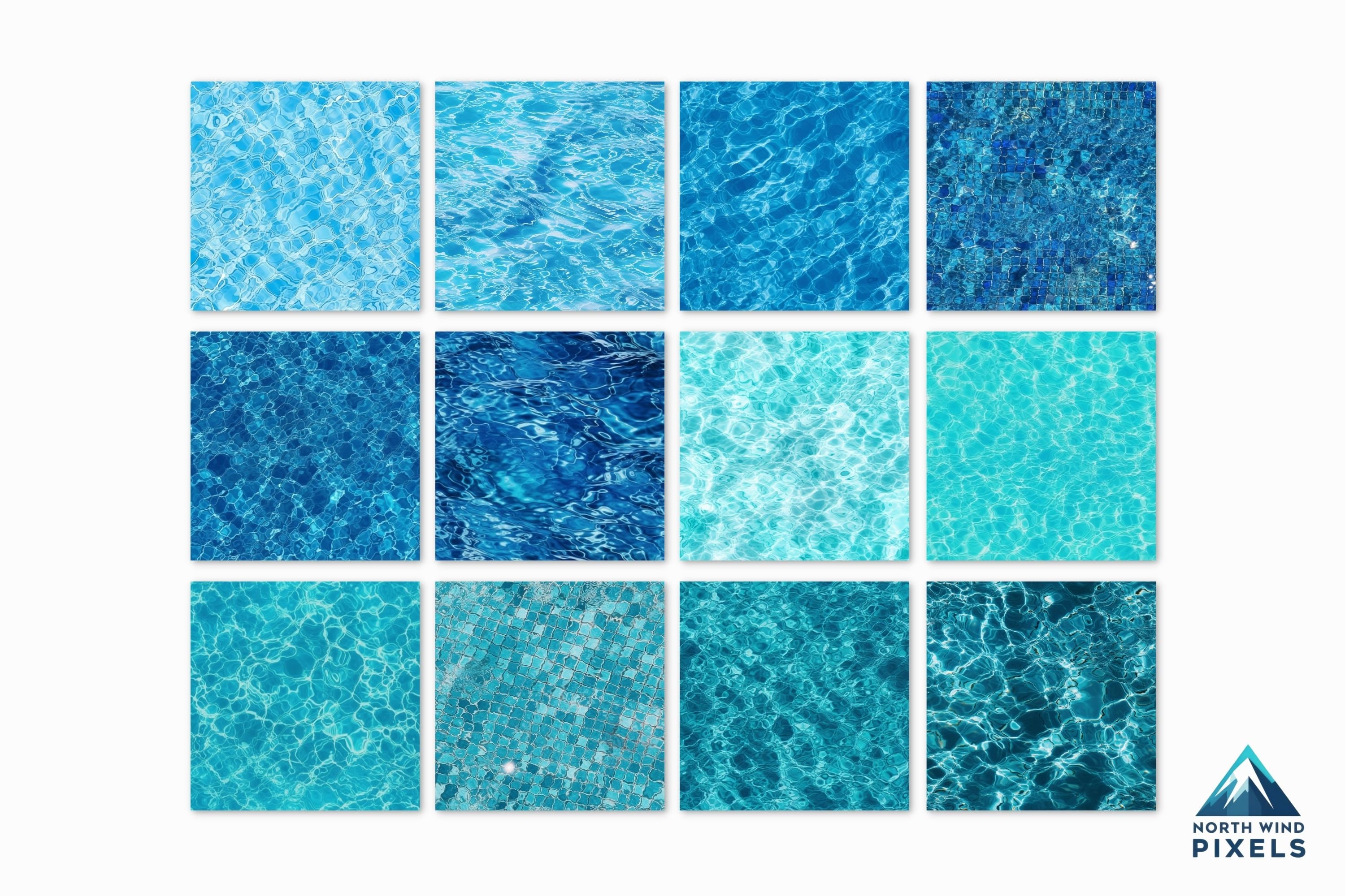 12 Pool Water Texture Digital Papers, Seamless, 12x12, JPG Download ...