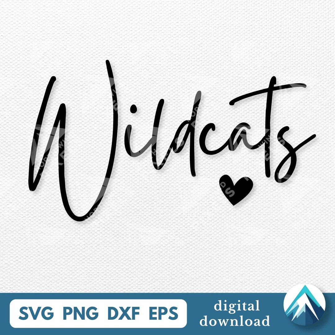 Wildcats With Heart Digital Download, Svg Png Dxf Eps Files ...