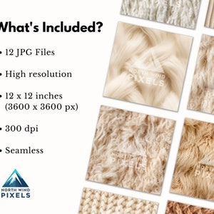 12 Sheep Wool Digital Papers, Seamless Textures, 12x12, JPG Download ...