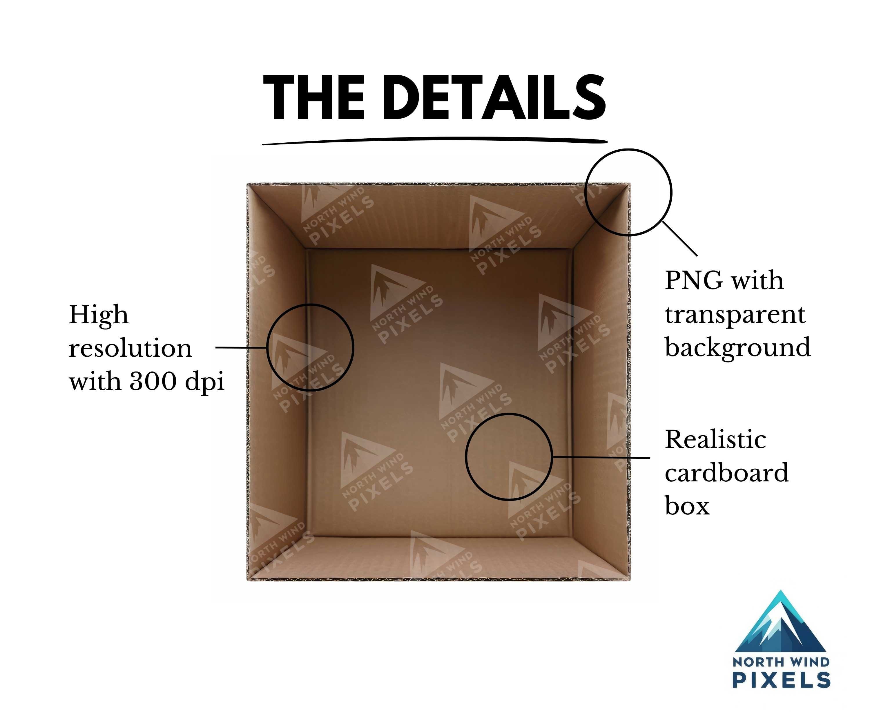 20 Empty Cardboard Box Digital Template, PNG, 5 by 4 Grid, Transparent ...