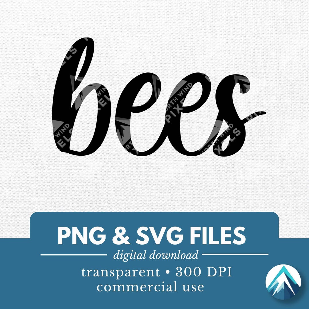 Bees Digital Download, PNG and SVG Files, Transparent Background ...