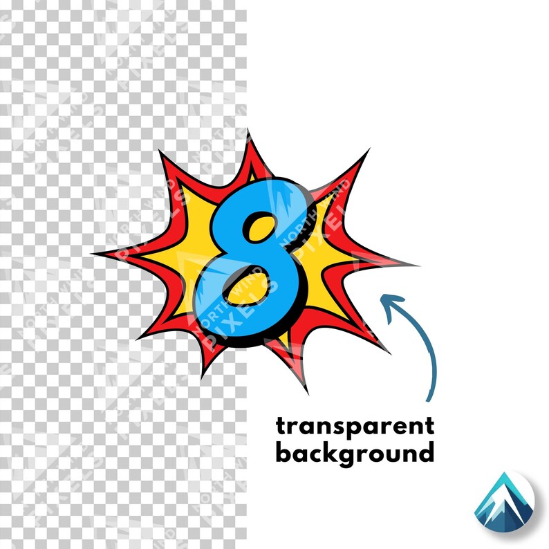 8 Superhero Birthday Number, PNG and SVG File, Digital Download ...