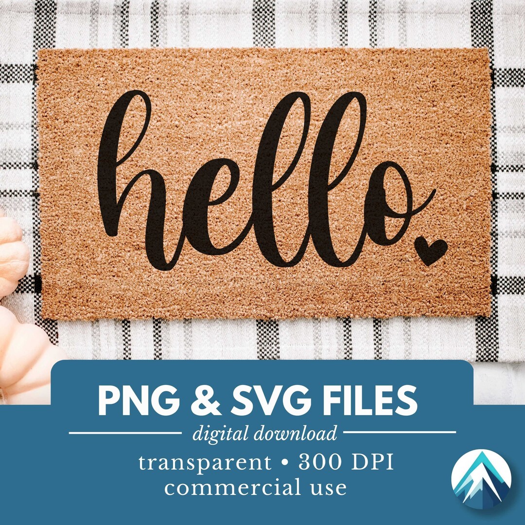 Hello Digital Download, PNG and SVG Files, Small Heart, Simple Design ...