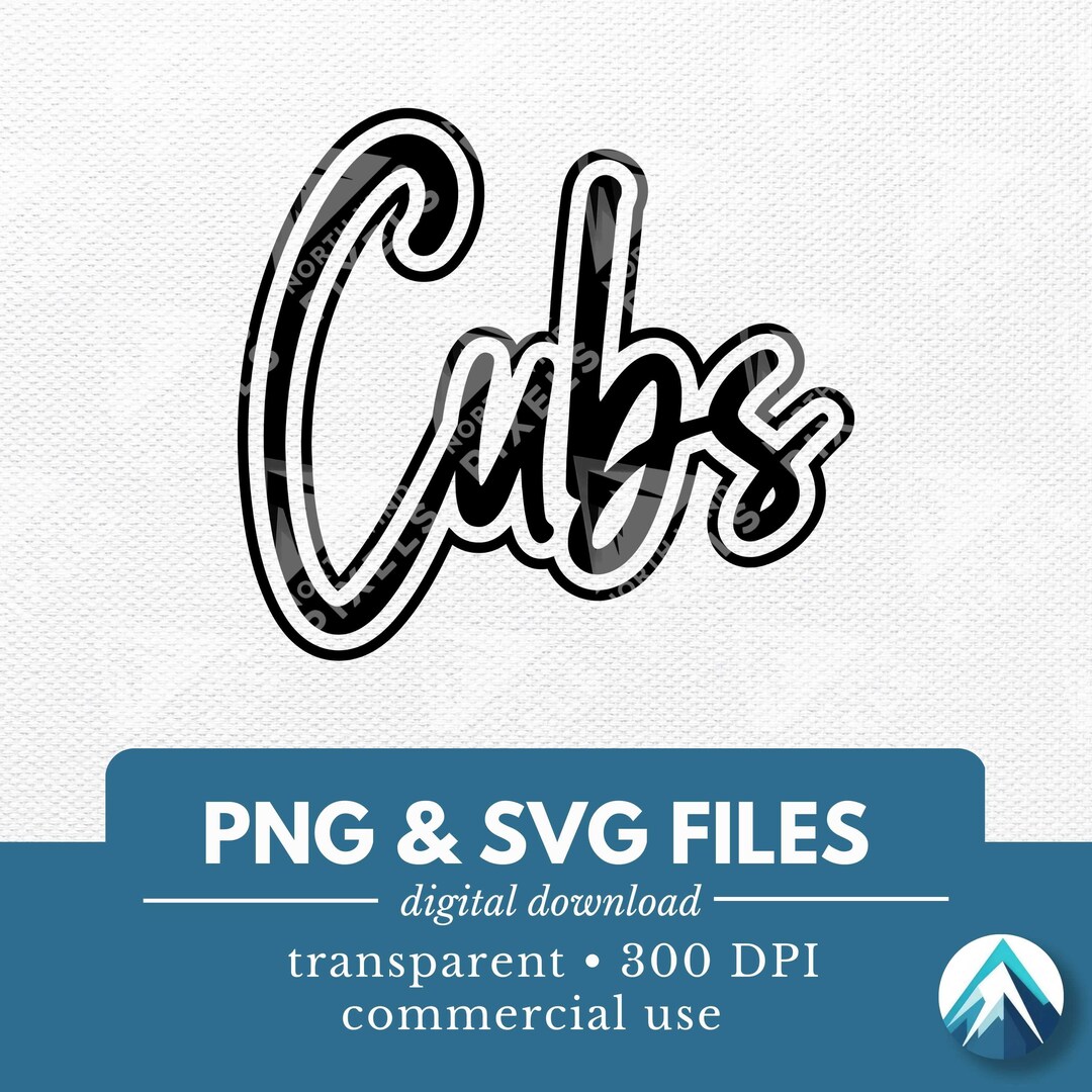 Cubs Digital Download, PNG and SVG File, Transparent Background ...