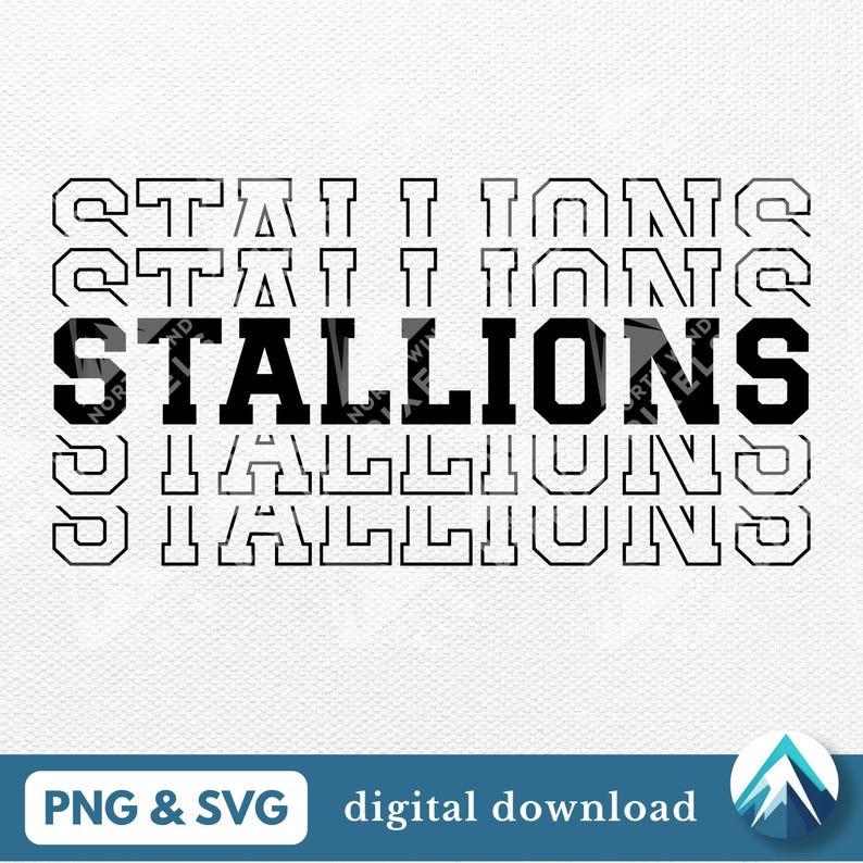 Stallions Digital Download, PNG and SVG Files, Transparent Background ...