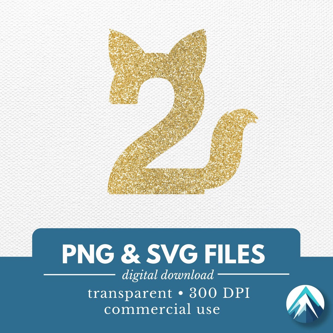 2 Fox Birthday Number, PNG and SVG Files, Digital Download, Little Fox ...