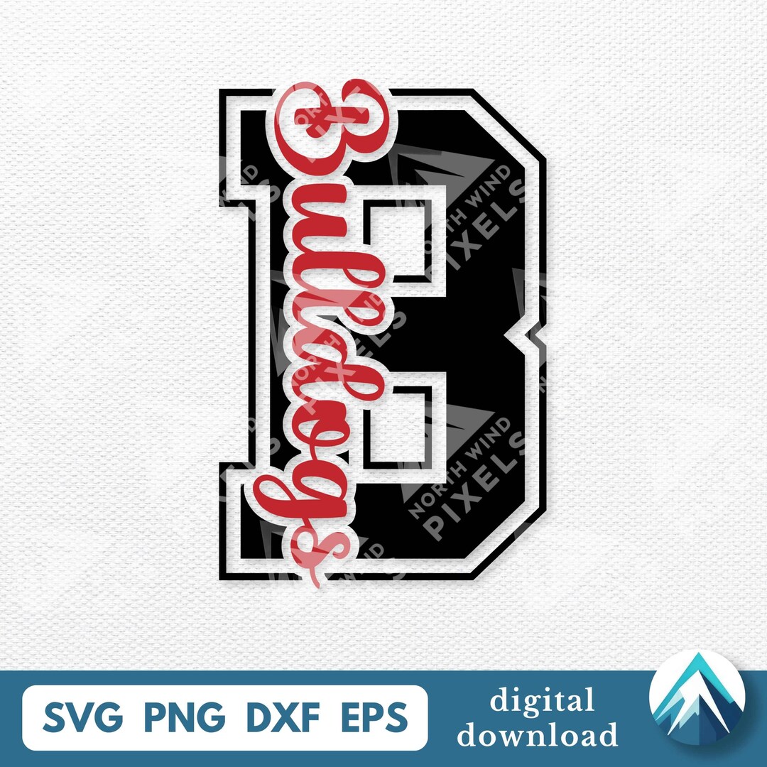 Bulldogs Varsity Monogram Digital Download, Svg Png Dxf Eps Files ...