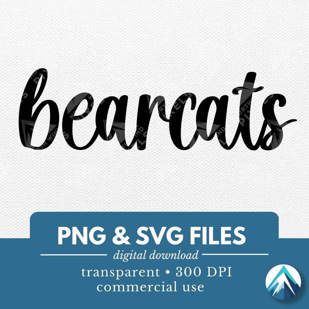 Bearcats Digital Download, PNG and SVG Files, Clipart With Transparent ...