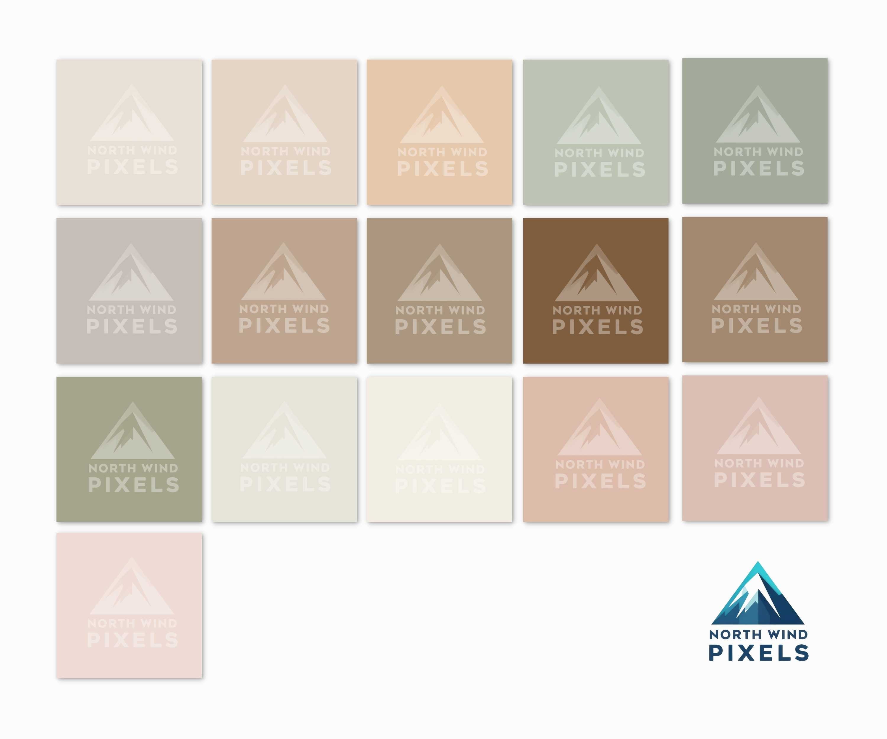 16 Sad Beige Palette Digital Papers, 12x12, JPG Download, Opaque Solid ...