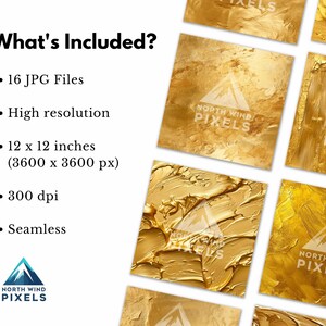 16 Gold Paint Textures Digital Papers, Seamless Patterns, 12x12, JPG ...
