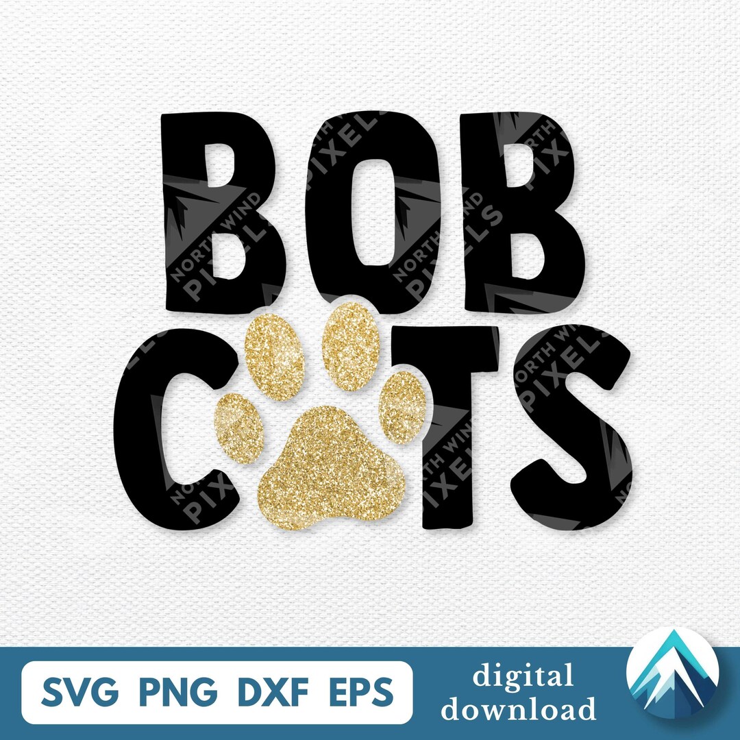 Bobcats With Paw Print Digital Download, Svg Png Dxf Eps Files ...