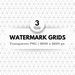 3 Triangle Watermark Grids With Transparent Backgrounds, PNG Files ...