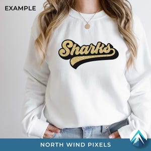 Sporty Sharks Digital Download, PNG and SVG, Transparent, Retro ...